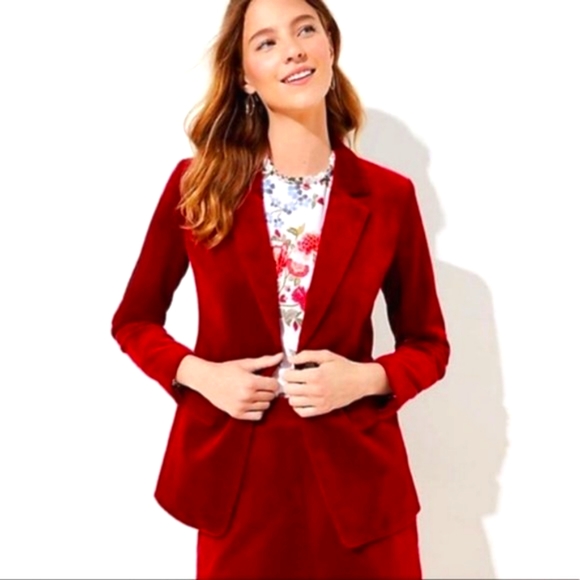 LOFT | Jackets & Coats | Red Corduroy Blazer Loft 6p | Poshmark